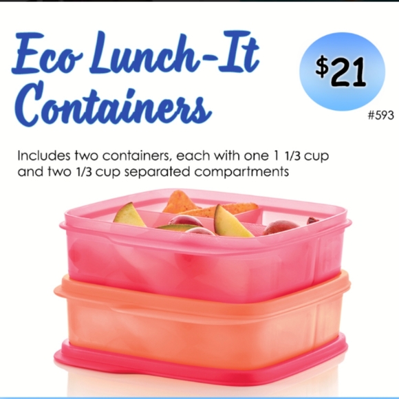 Tupperware | Kitchen | New Tupperware Eco Regular Lunch It Containers ...